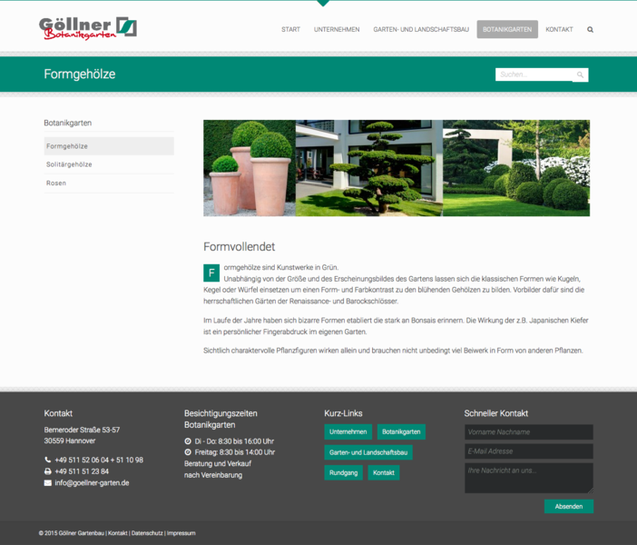 Referenz: www.goellner-garten.de - hausmann. media // web-services | webworker - hannover/celle